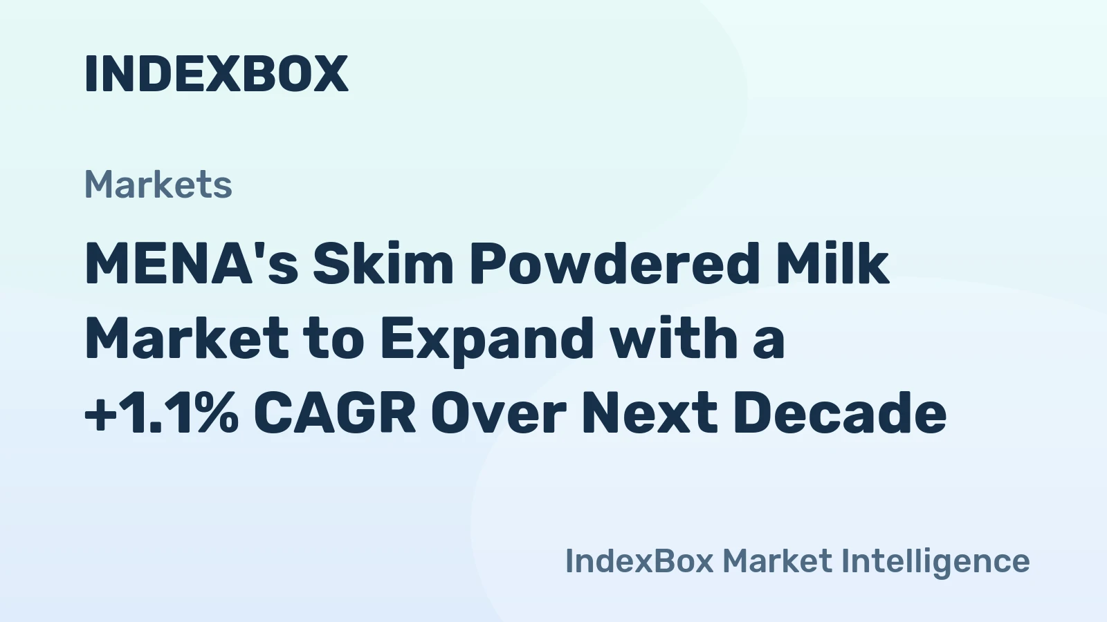 MENA's Skim Powdered Milk Market to Expand with a +1.1% CAGR Over Next Decade