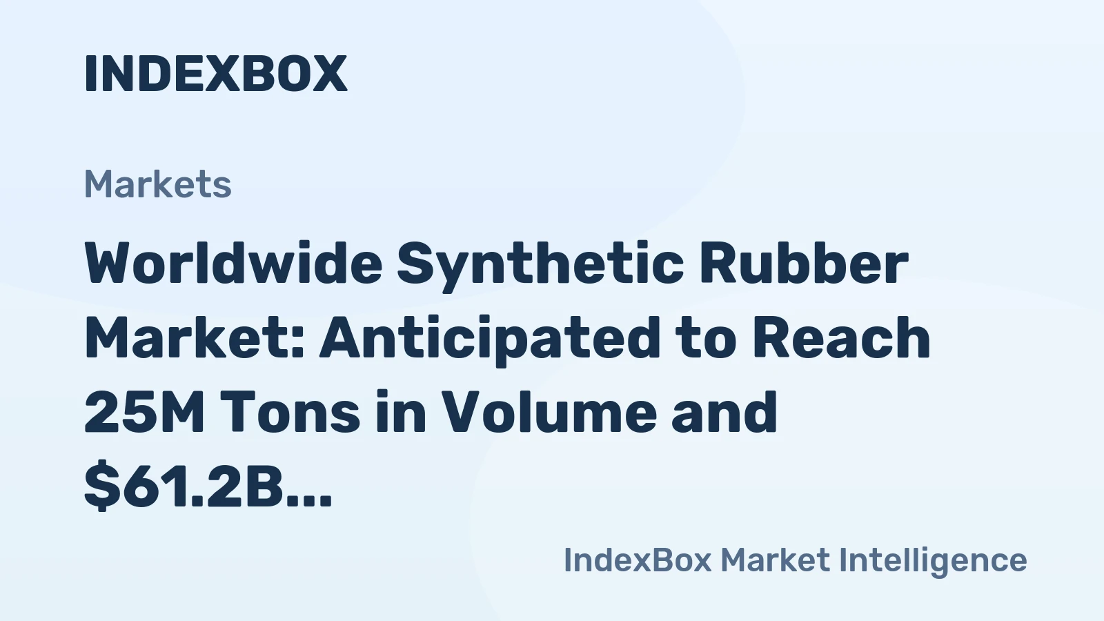 Worldwide Synthetic Rubber Market: Anticipated to Reach 25M Tons in Volume and $61.2B in Value by 2035