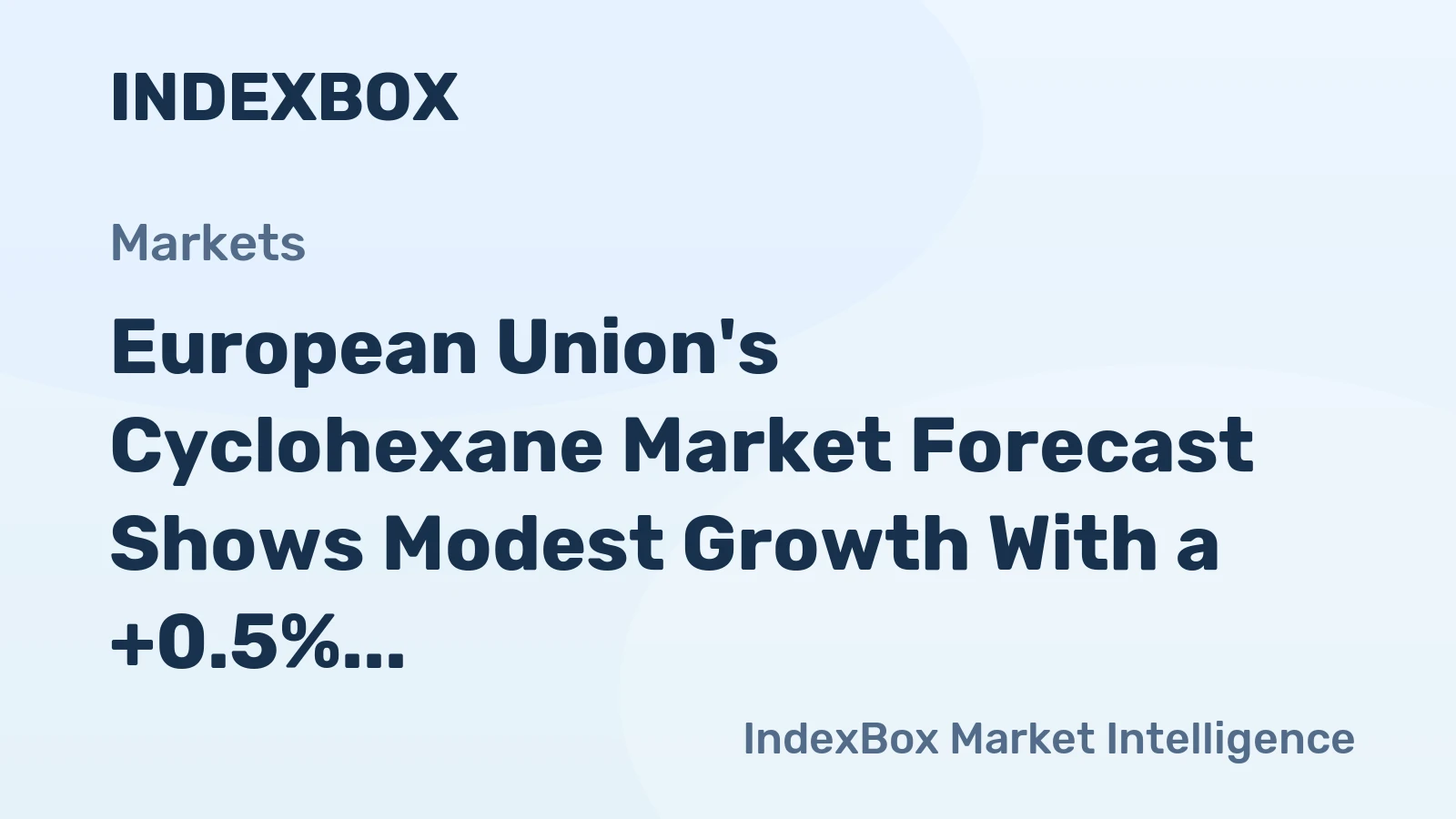 European Union's Cyclohexane Market Forecast Shows Modest Growth With a +0.5% Volume CAGR