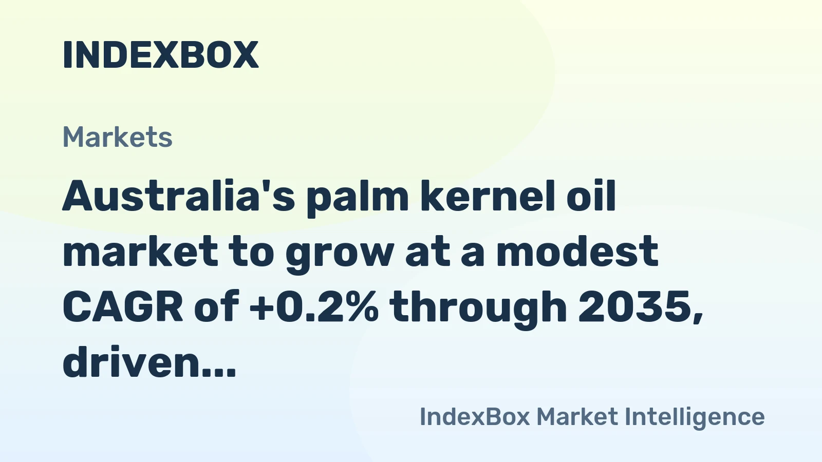 Australia's palm kernel oil market to grow at a modest CAGR of +0.2% through 2035, driven by steady demand.