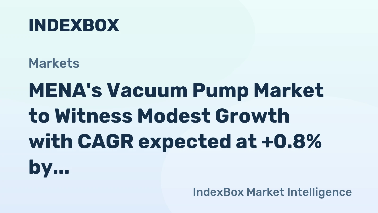 MENA's Vacuum Pump Market to Witness Modest Growth with CAGR expected at +0.8% by 2035