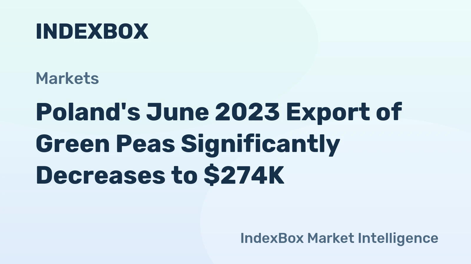 Poland's June 2023 Export of Green Peas Significantly Decreases to $274K