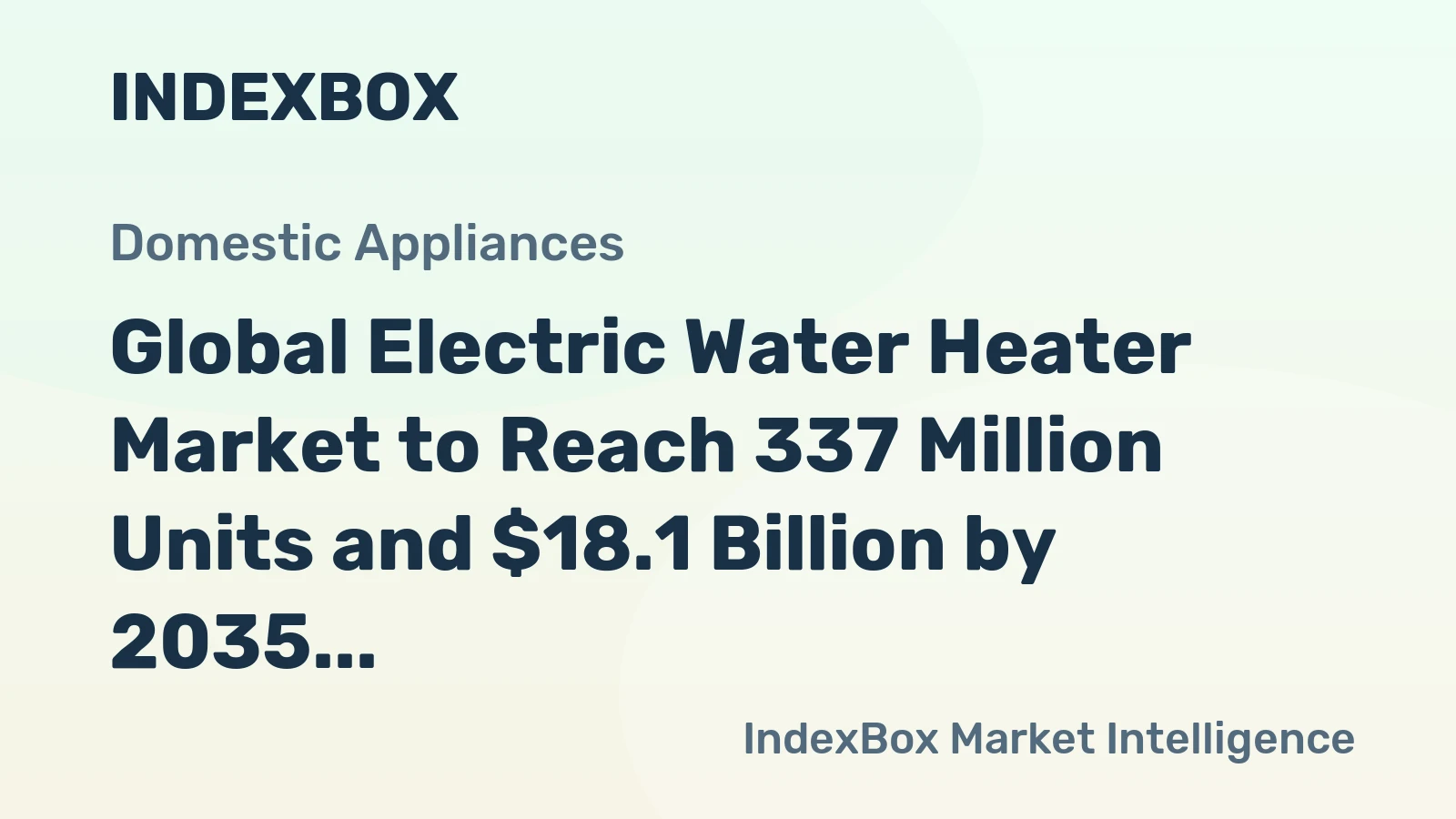 Global Electric Water Heater Market to Reach 337 Million Units and $18.1 Billion by 2035