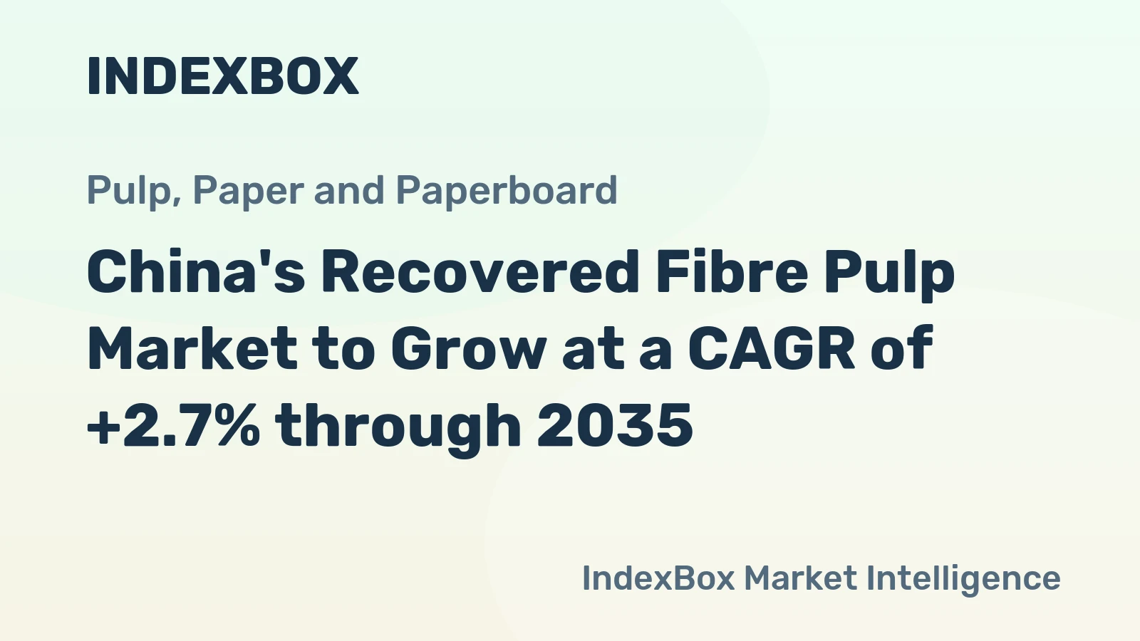 China's Recovered Fibre Pulp Market to Grow at a CAGR of +2.7% through 2035