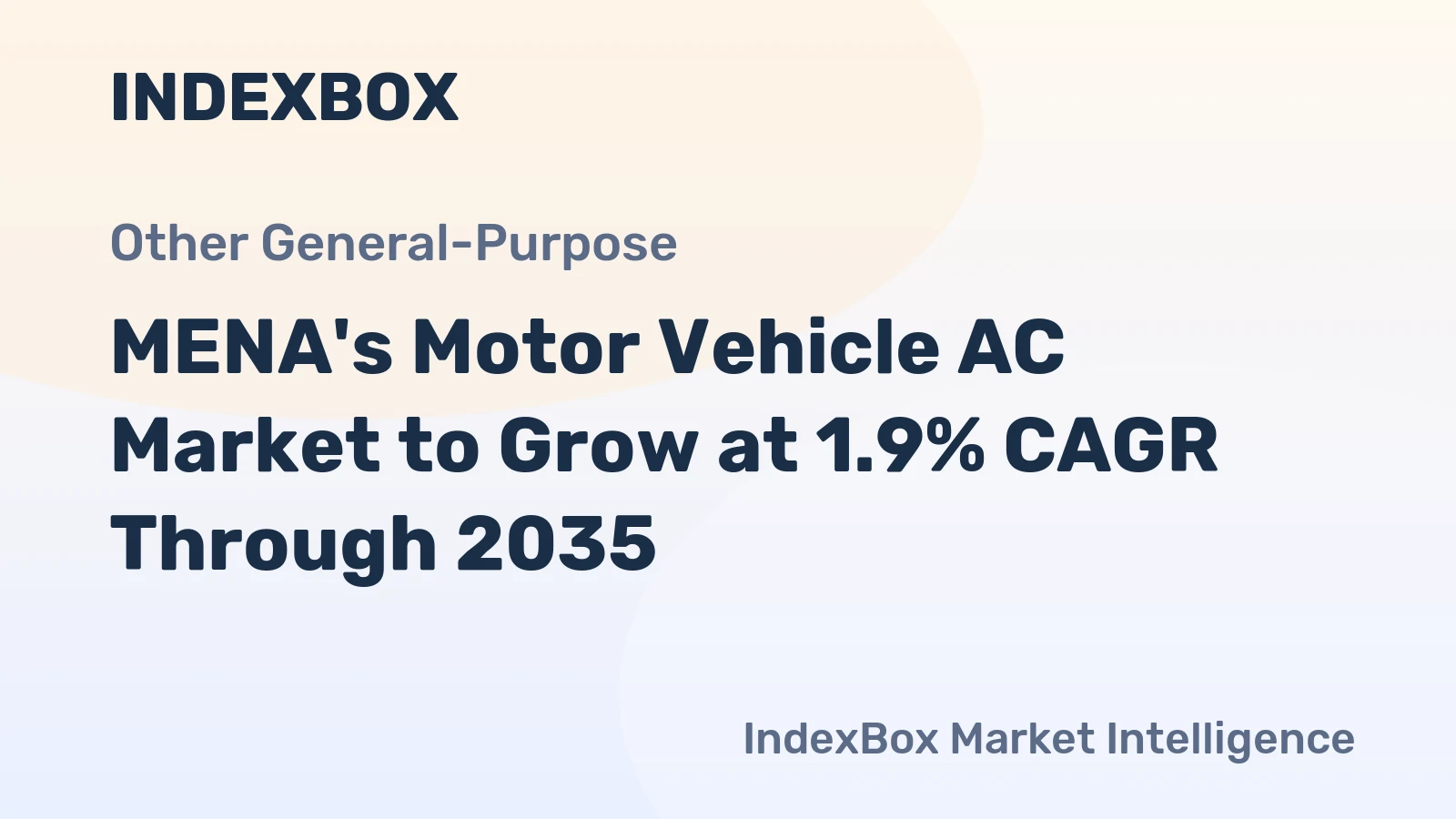 MENA's Motor Vehicle AC Market to Grow at 1.9% CAGR Through 2035