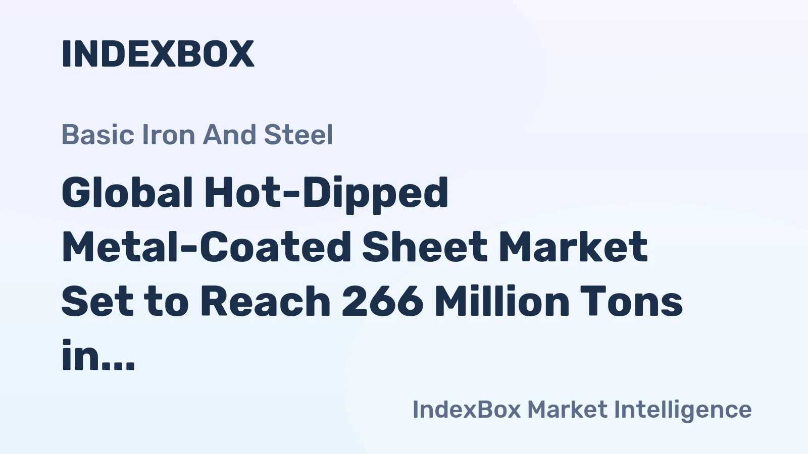 Global Hot-Dipped Metal-Coated Sheet Market Set to Reach 266 Million Tons in Volume and $270.9 Billion in Value by 2035