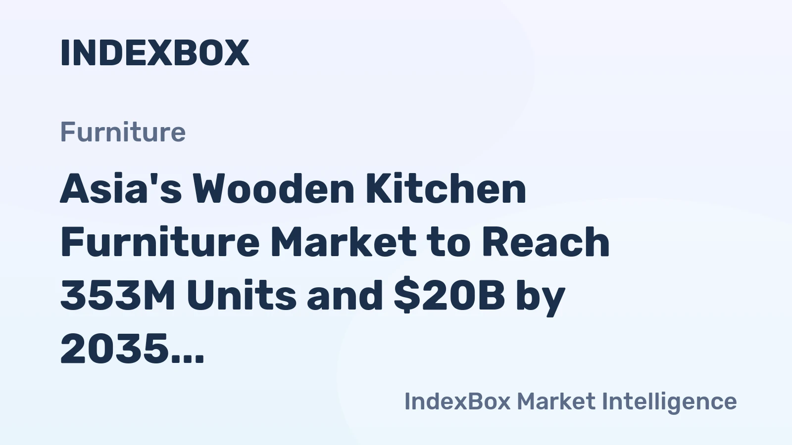 Asia's Wooden Kitchen Furniture Market to Reach 353M Units and $20B by 2035