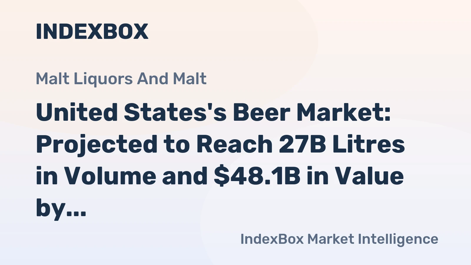 United States's Beer Market: Projected to Reach 27B Litres in Volume and $48.1B in Value by 2035