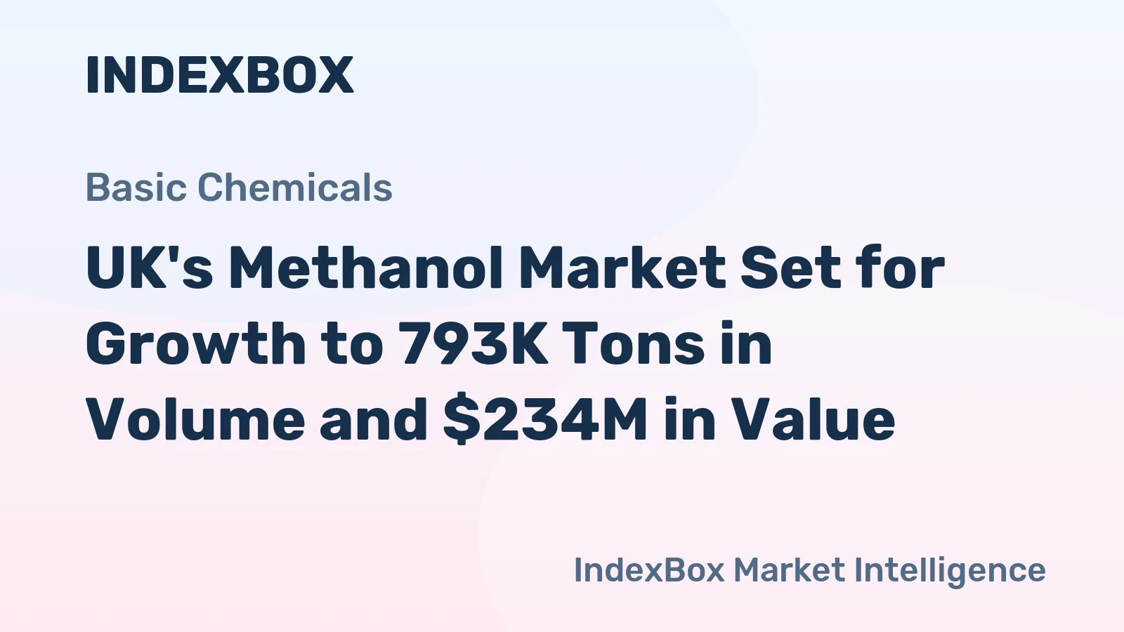 UK's Methanol Market Set for Growth to 793K Tons in Volume and $234M in Value