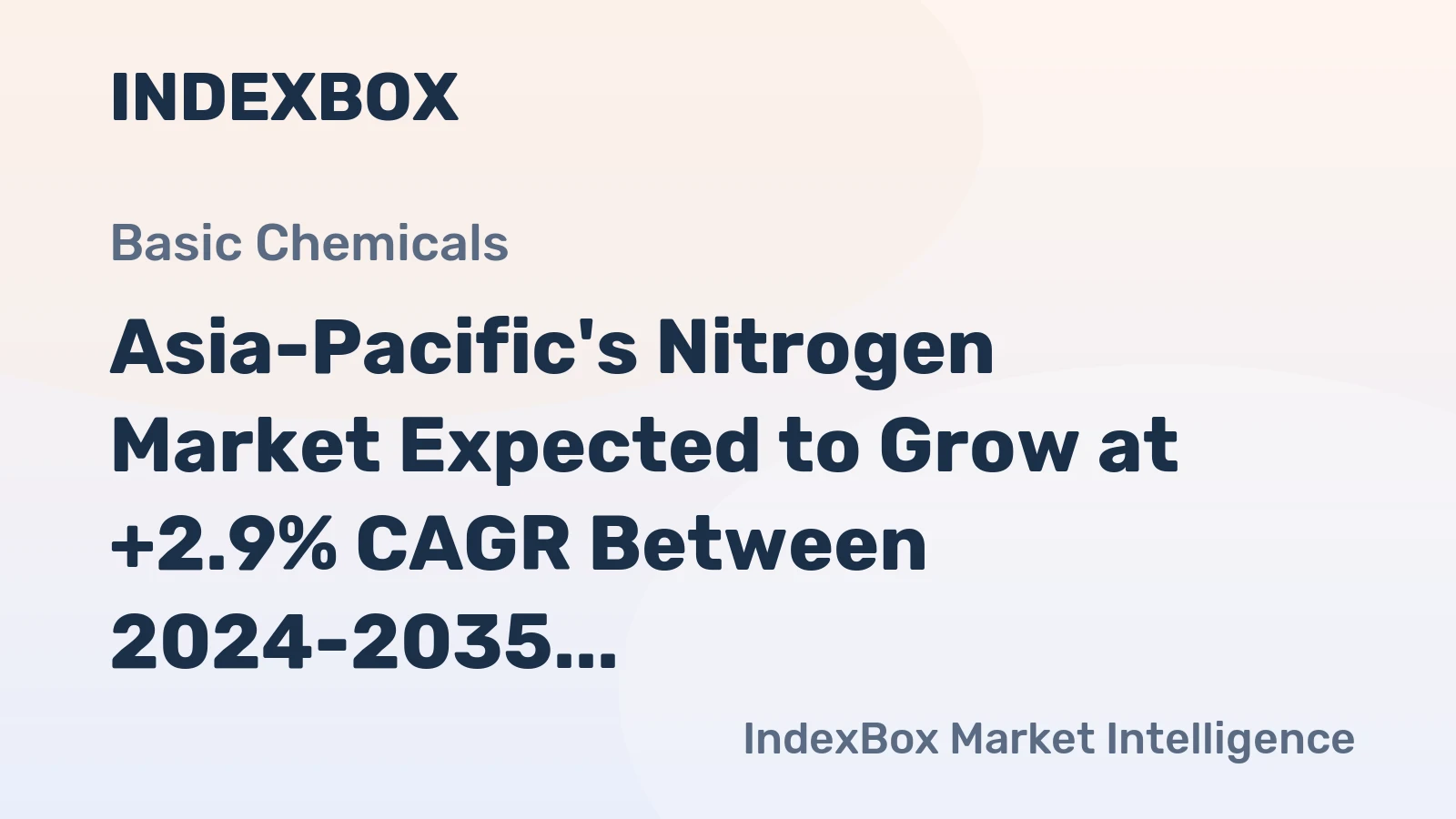 Asia-Pacific's Nitrogen Market Expected to Grow at +2.9% CAGR Between 2024-2035