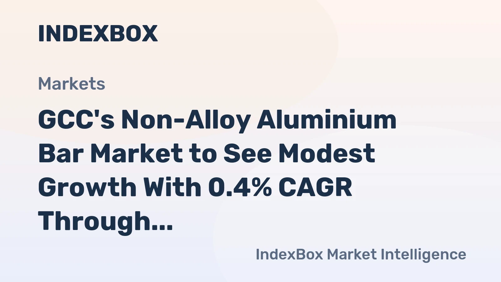 GCC's Non-Alloy Aluminium Bar Market to See Modest Growth With 0.4% CAGR Through 2035