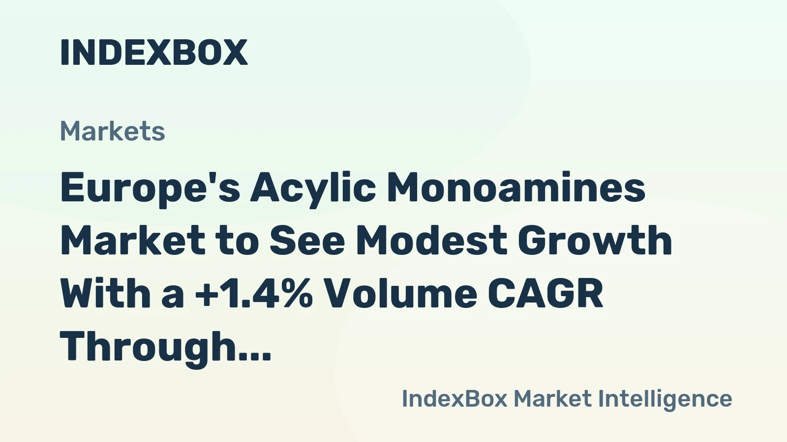 Europe's Acylic Monoamines Market to See Modest Growth With a +1.4% Volume CAGR Through 2035