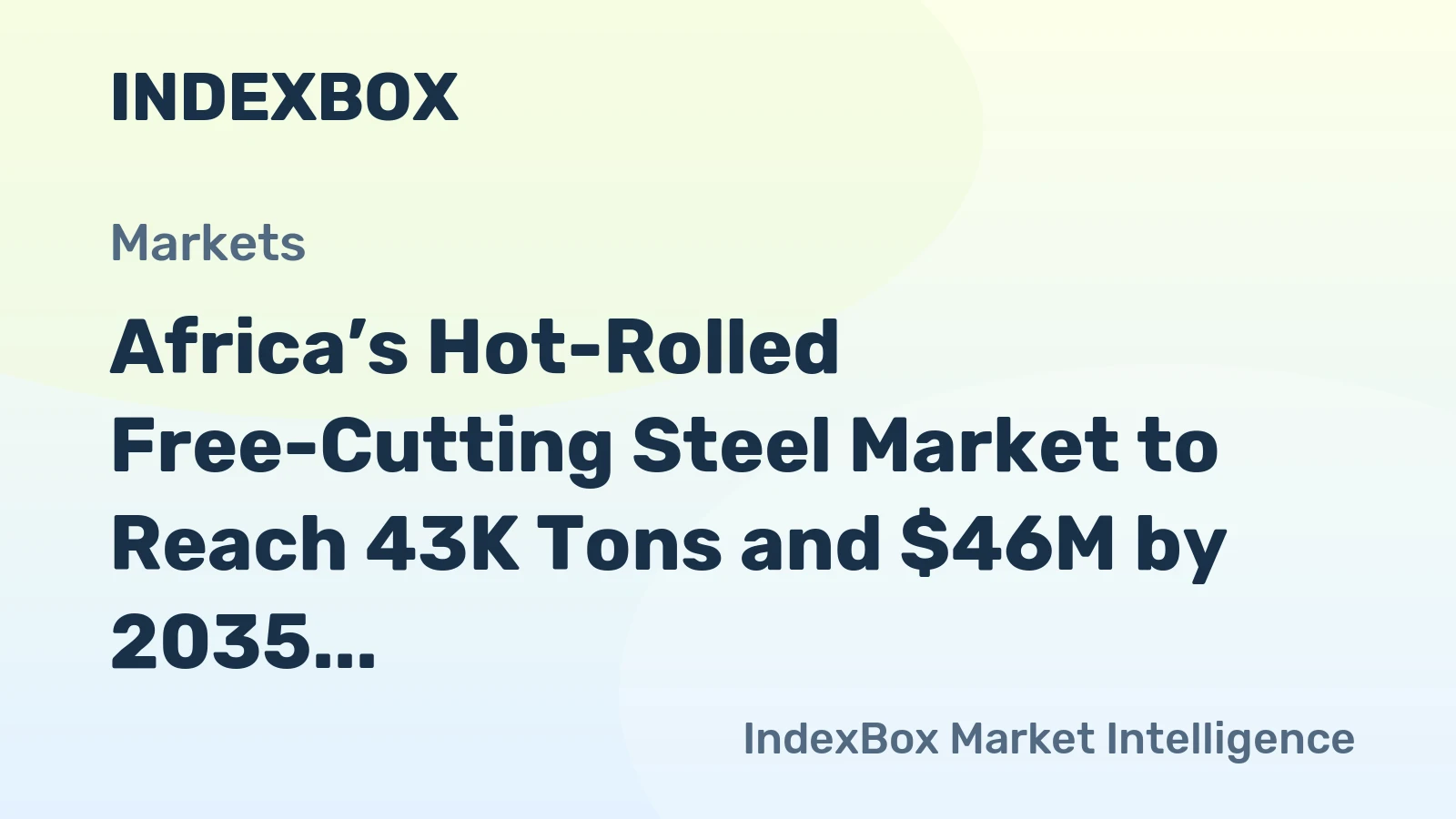 Africa’s Hot-Rolled Free-Cutting Steel Market to Reach 43K Tons and $46M by 2035