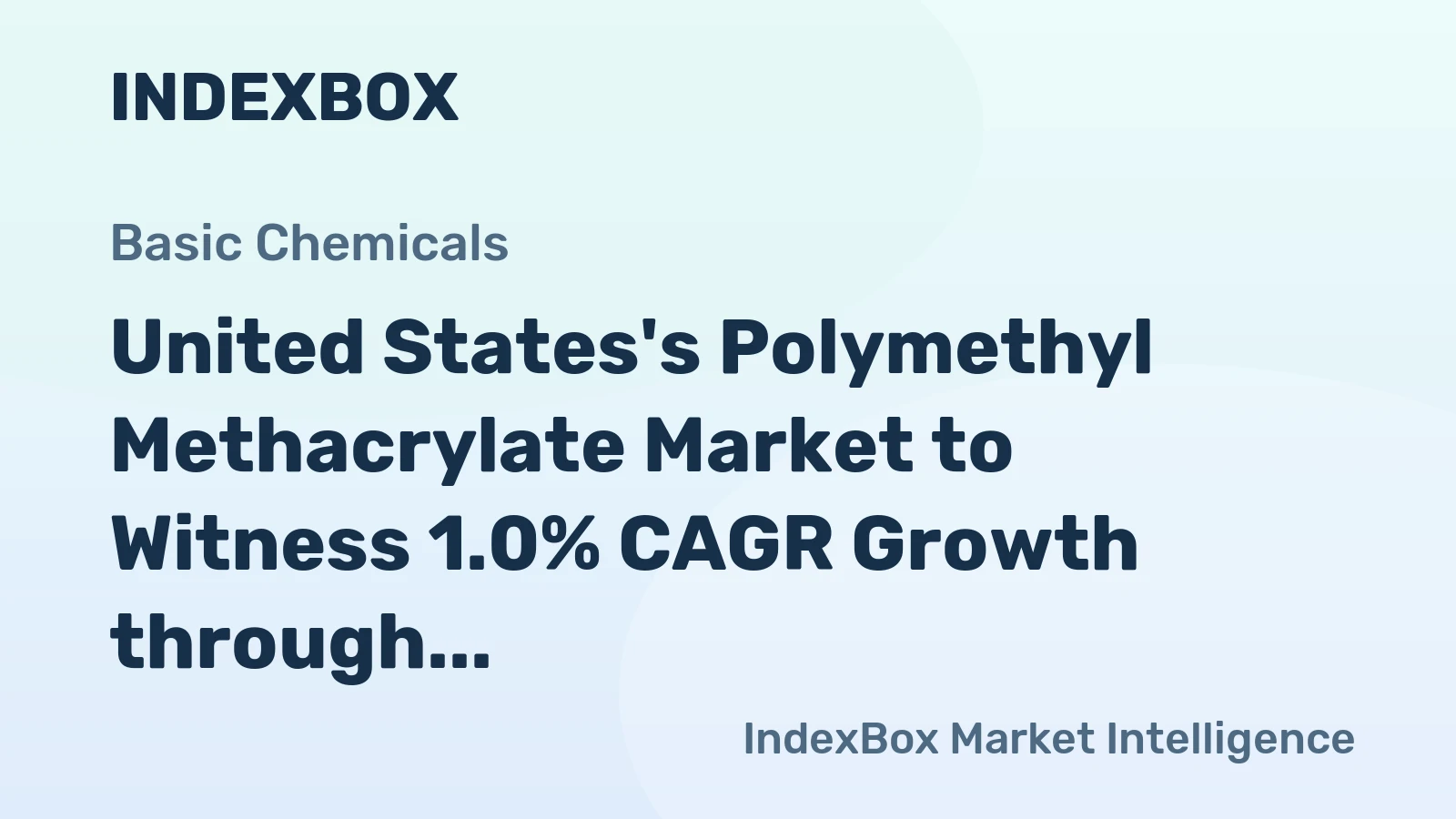 United States's Polymethyl Methacrylate Market to Witness 1.0% CAGR Growth through 2035