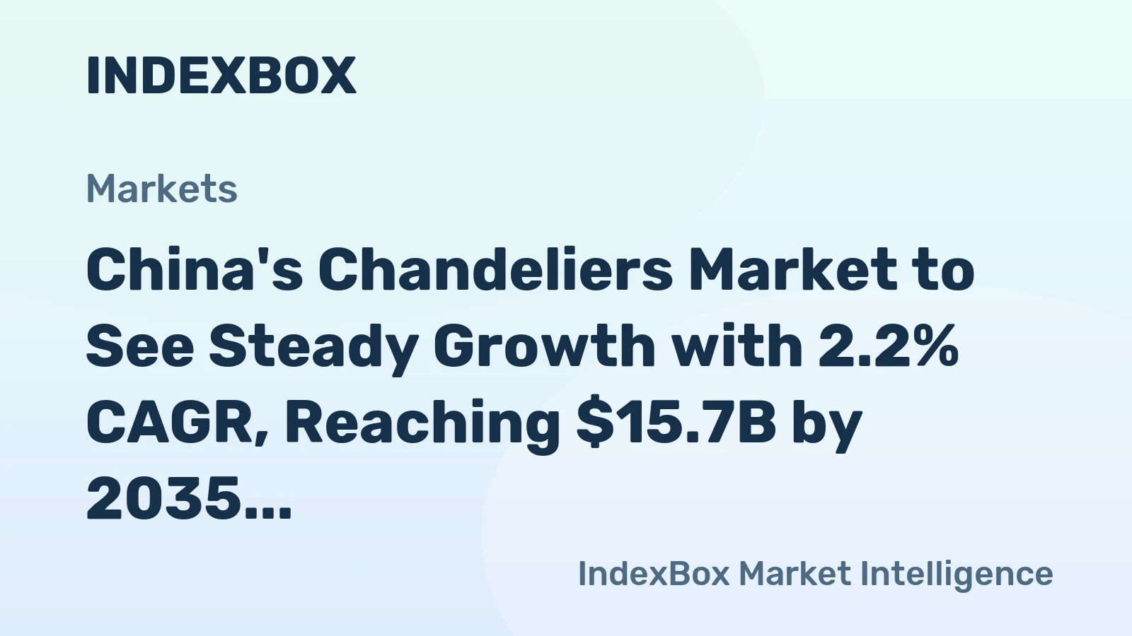 China's Chandeliers Market to See Steady Growth with 2.2% CAGR, Reaching $15.7B by 2035