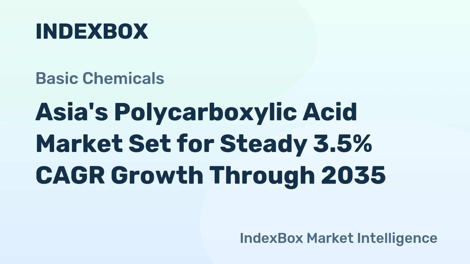 Asia's Polycarboxylic Acid Market Set for Steady 3.5% CAGR Growth Through 2035