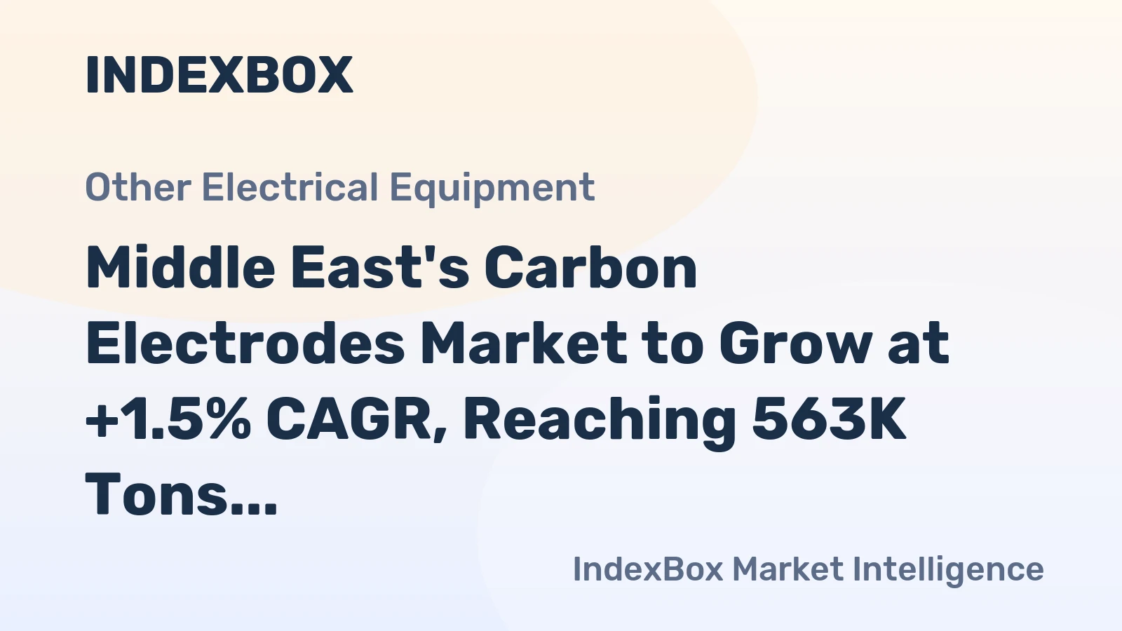 Middle East's Carbon Electrodes Market to Grow at +1.5% CAGR, Reaching 563K Tons by 2035