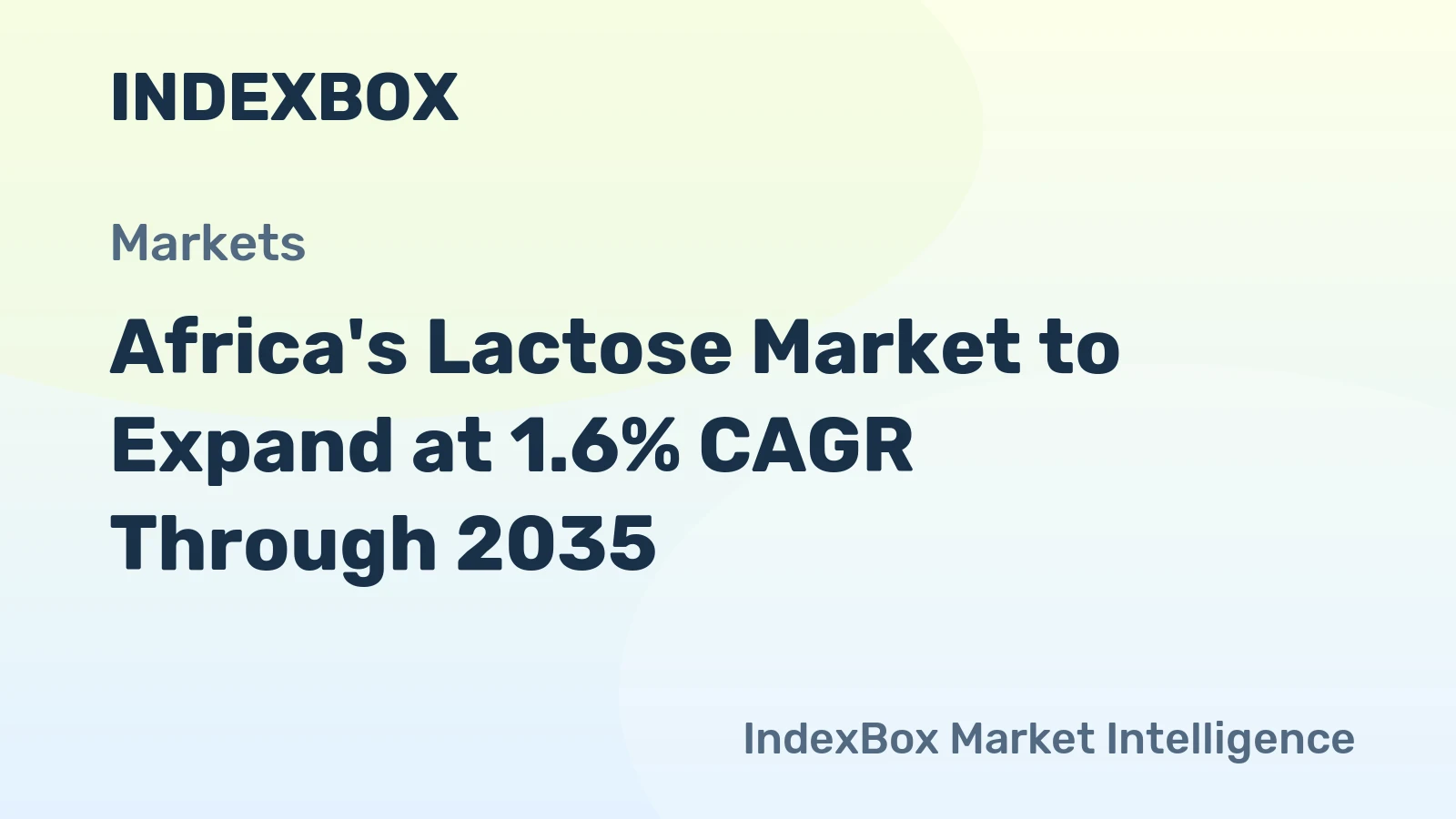 Africa's Lactose Market to Expand at 1.6% CAGR Through 2035