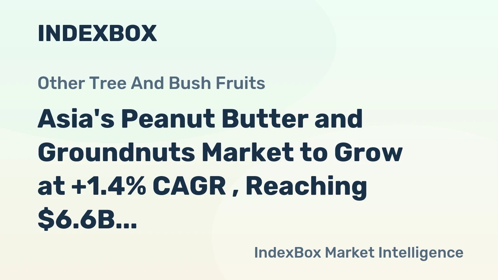 Asia's Peanut Butter and Groundnuts Market to Grow at +1.4% CAGR , Reaching $6.6B by 2035