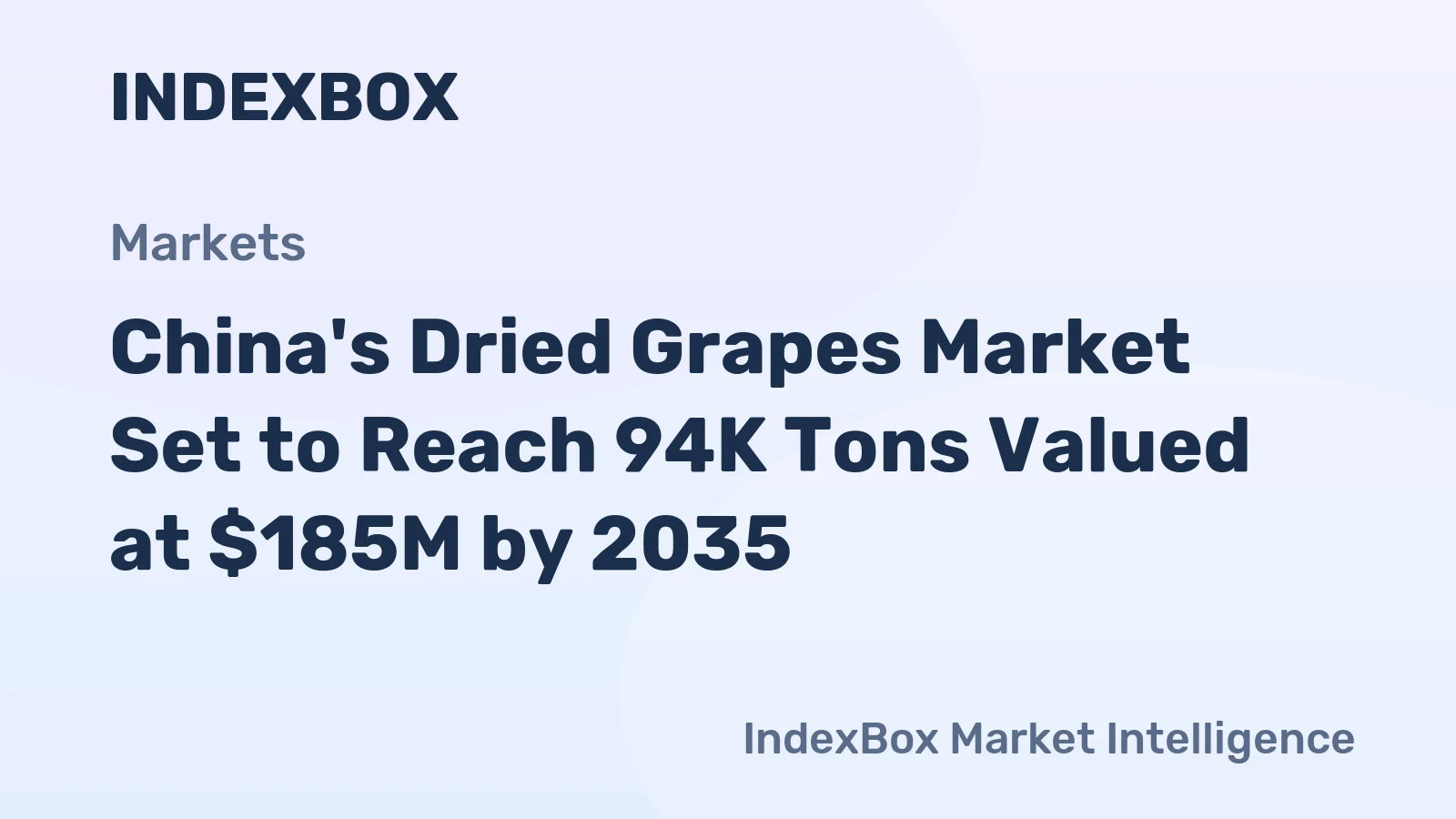 China's Dried Grapes Market Set to Reach 94K Tons Valued at $185M by 2035