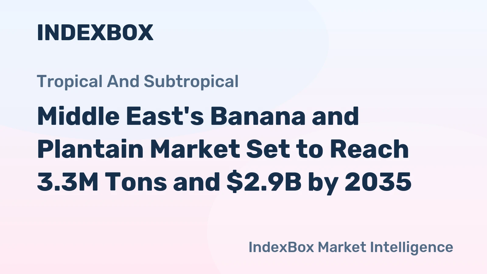 Middle East's Banana and Plantain Market Set to Reach 3.3M Tons and $2.9B by 2035
