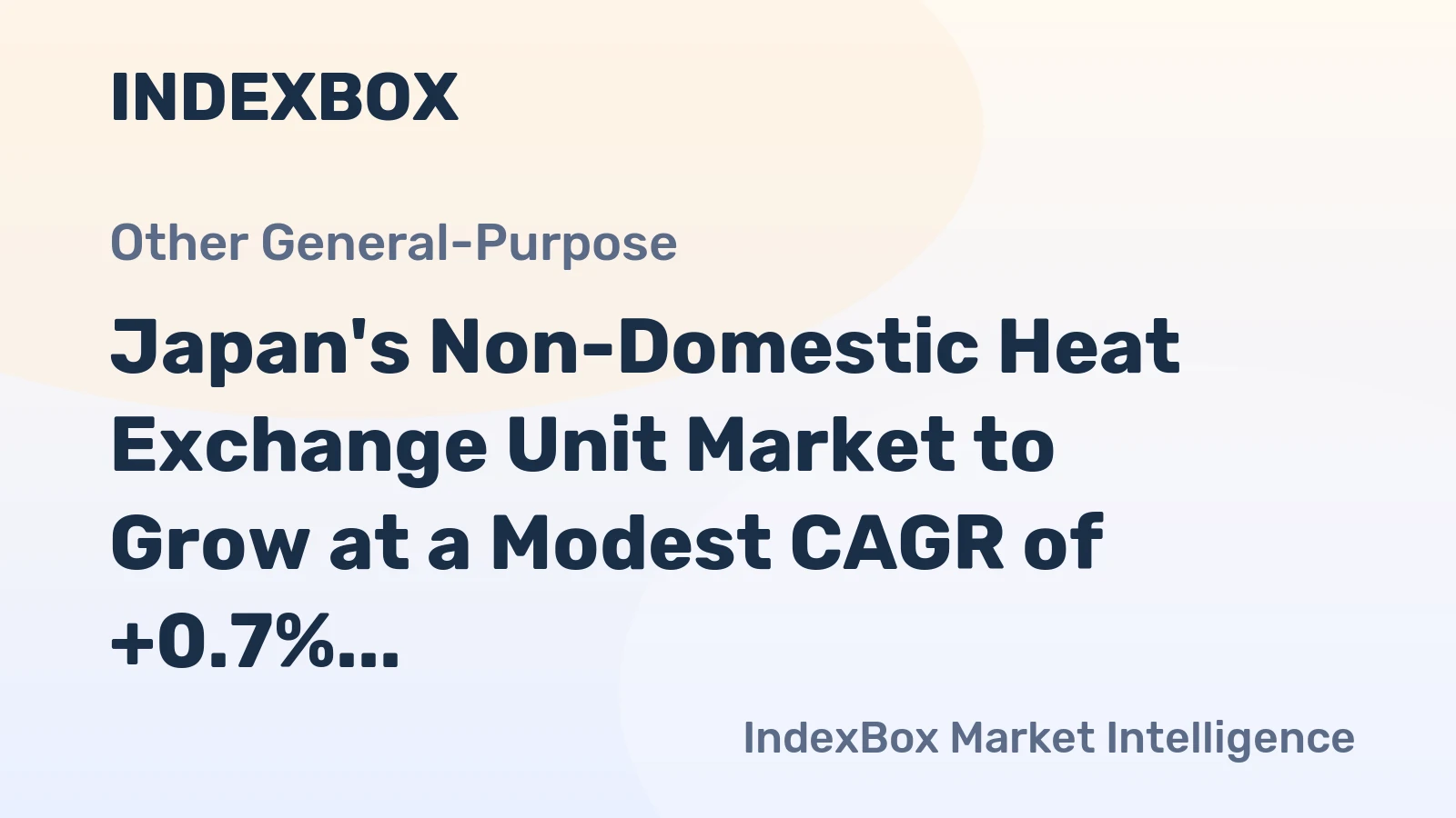 Japan's Non-Domestic Heat Exchange Unit Market to Grow at a Modest CAGR of +0.7% by 2035