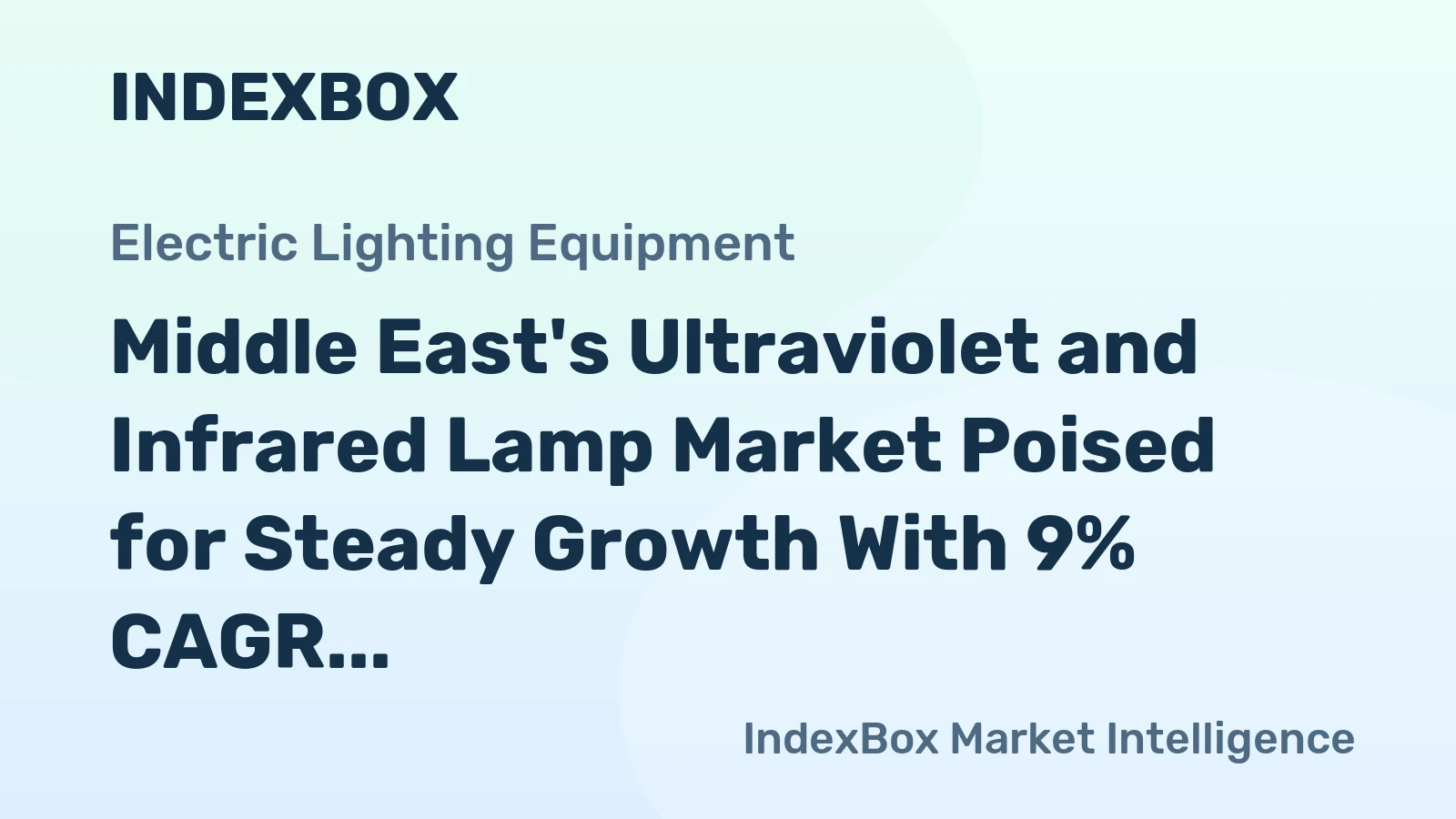 Middle East's Ultraviolet and Infrared Lamp Market Poised for Steady Growth With 9% CAGR in Value