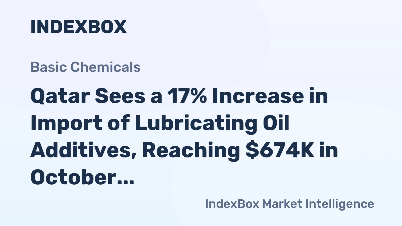 Qatar Sees a 17% Increase in Import of Lubricating Oil Additives, Reaching $674K in October 2023