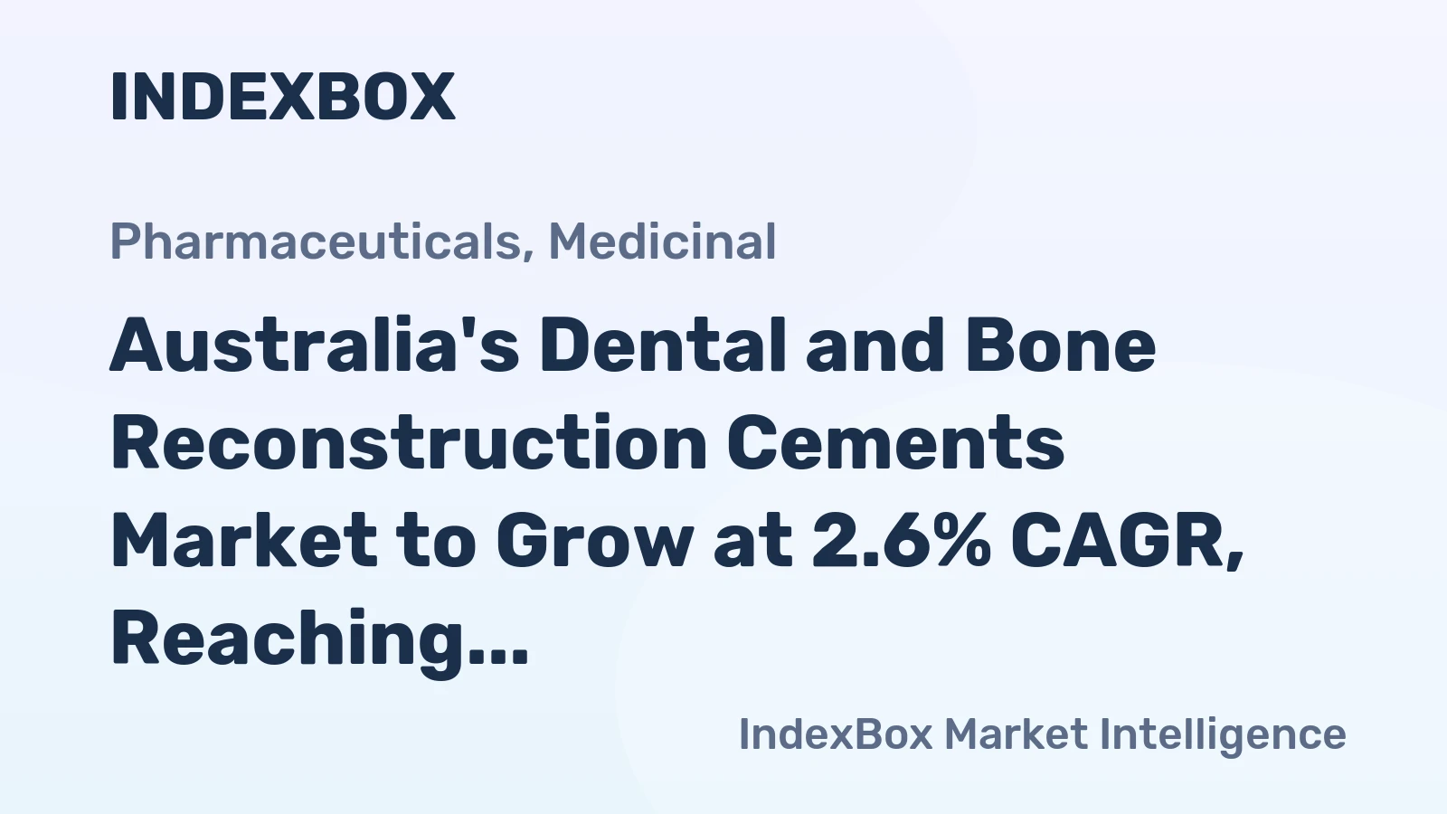 Australia's Dental and Bone Reconstruction Cements Market to Grow at 2.6% CAGR, Reaching $97M by 2035