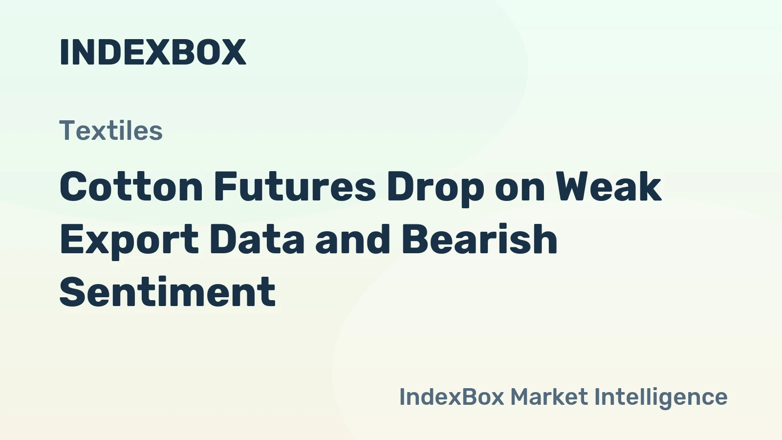 Cotton Futures Drop on Weak Export Data and Bearish Sentiment