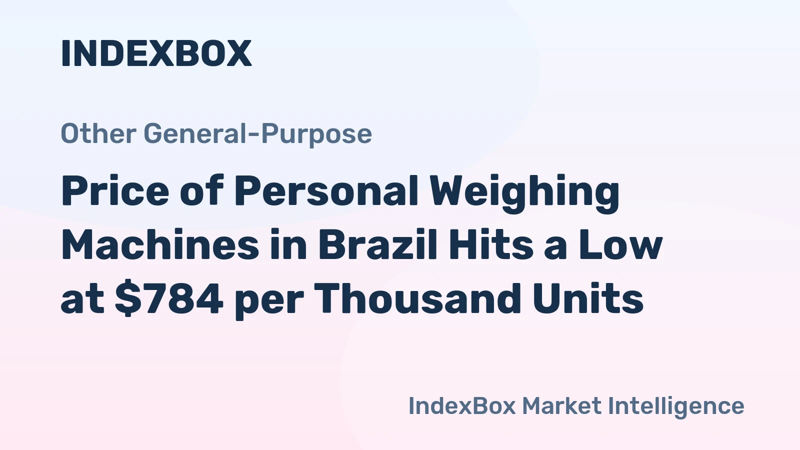 Price of Personal Weighing Machines in Brazil Hits a Low at $784 per Thousand Units