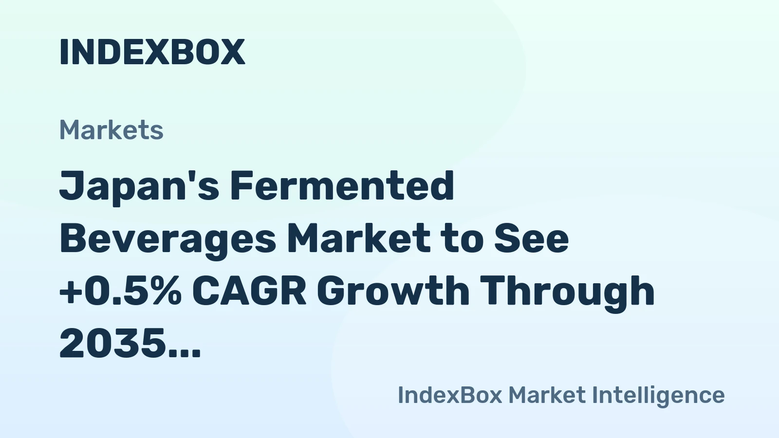 Japan's Fermented Beverages Market to See +0.5% CAGR Growth Through 2035