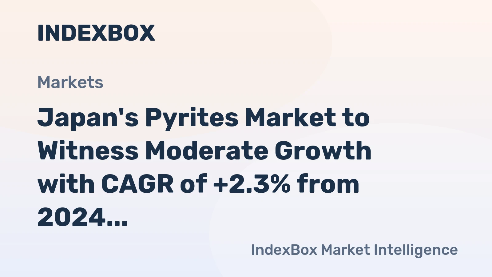 Japan's Pyrites Market to Witness Moderate Growth with CAGR of +2.3% from 2024 to 2035