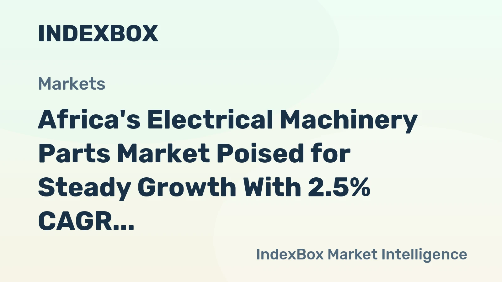 Africa's Electrical Machinery Parts Market Poised for Steady Growth With 2.5% CAGR Through 2035