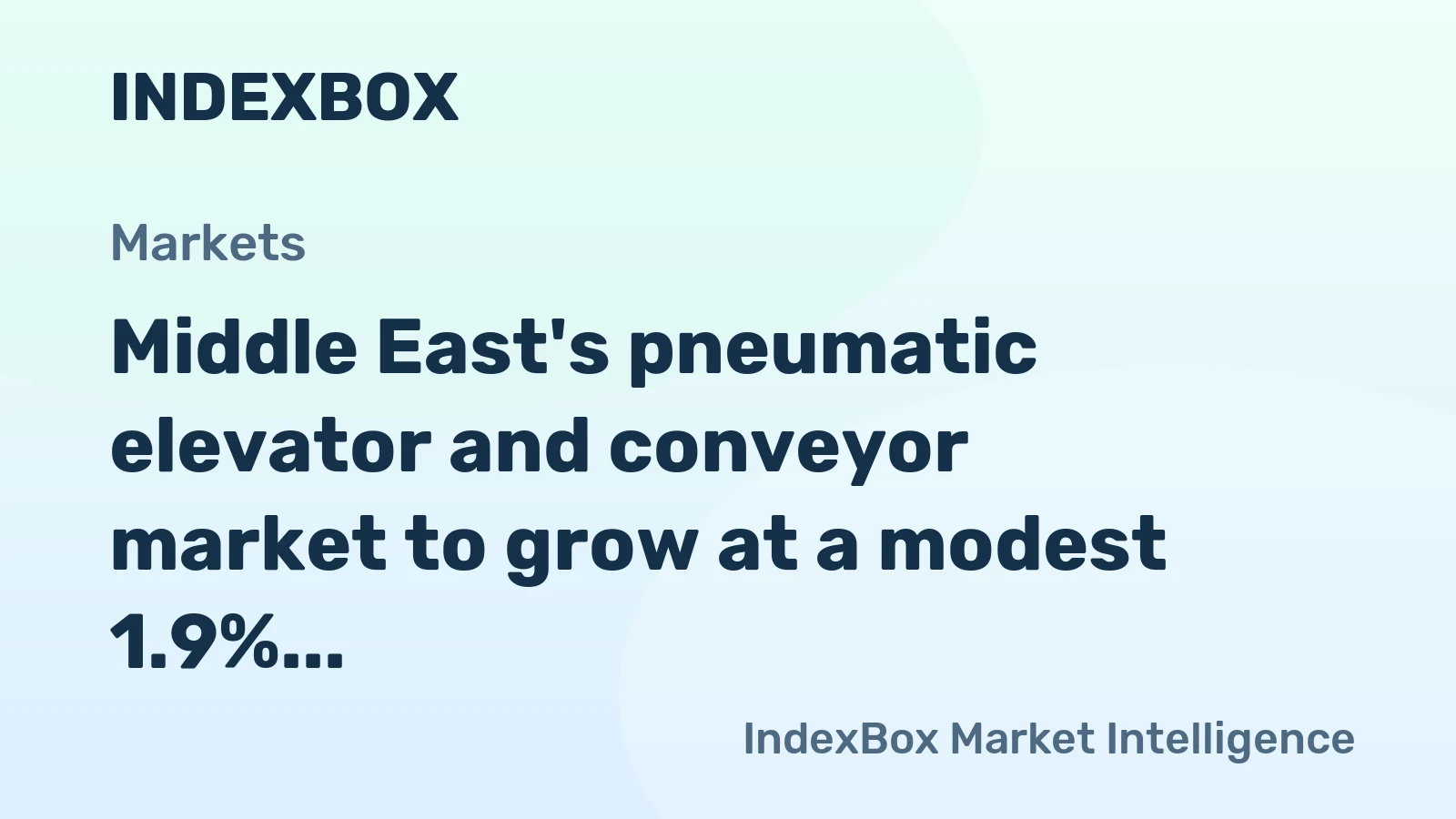 Middle East's pneumatic elevator and conveyor market to grow at a modest 1.9% CAGR, reaching 97K units by 2035.