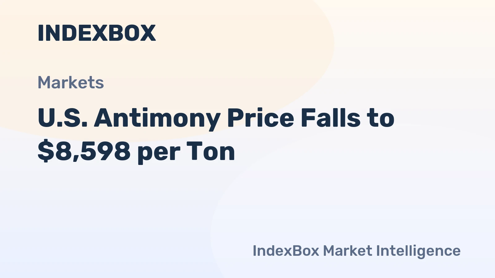 U.S. Antimony Price Falls to $8,598 per Ton