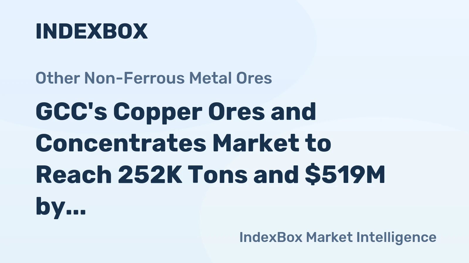 GCC's Copper Ores and Concentrates Market to Reach 252K Tons and $519M by 2035, Anticipated Growth of +1.0% in Volume and +2.6% in Value