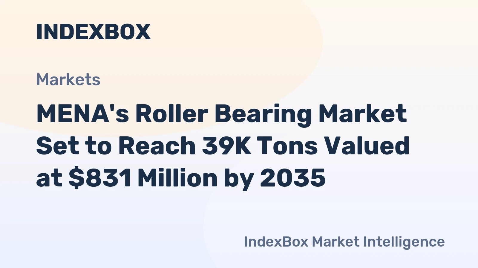MENA's Roller Bearing Market Set to Reach 39K Tons Valued at $831 Million by 2035
