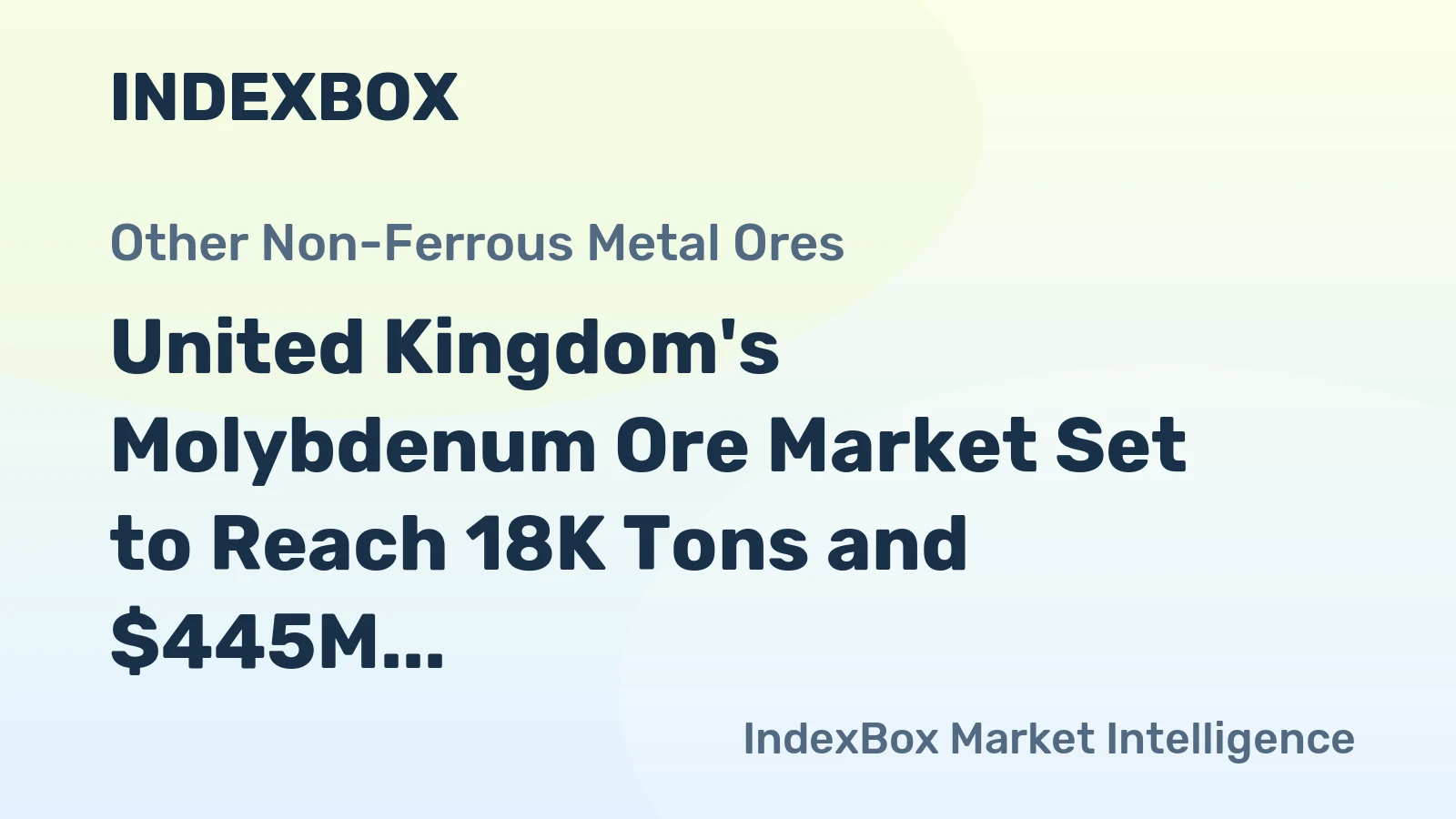 United Kingdom's Molybdenum Ore Market Set to Reach 18K Tons and $445M