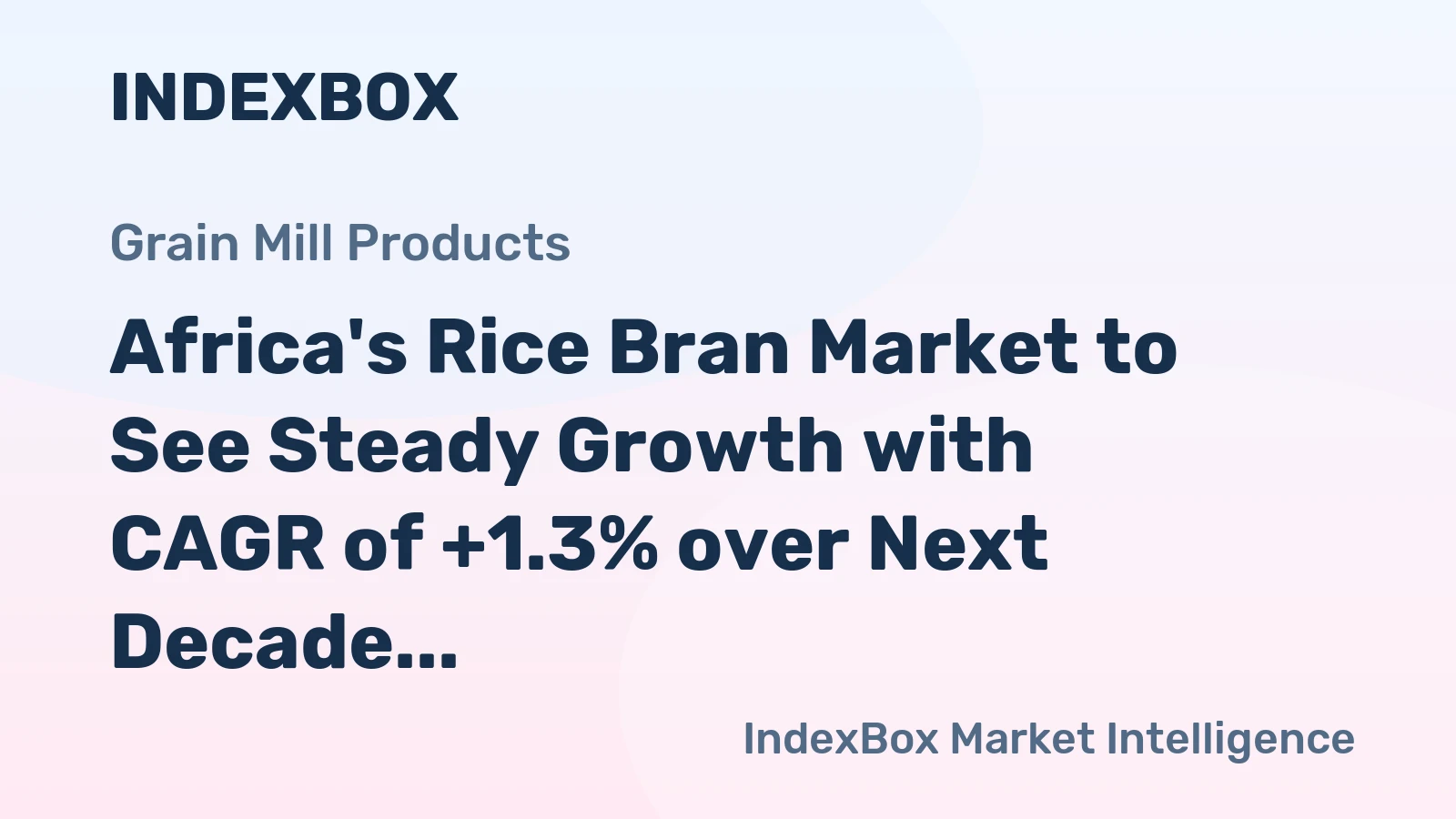 Africa's Rice Bran Market to See Steady Growth with CAGR of +1.3% over Next Decade