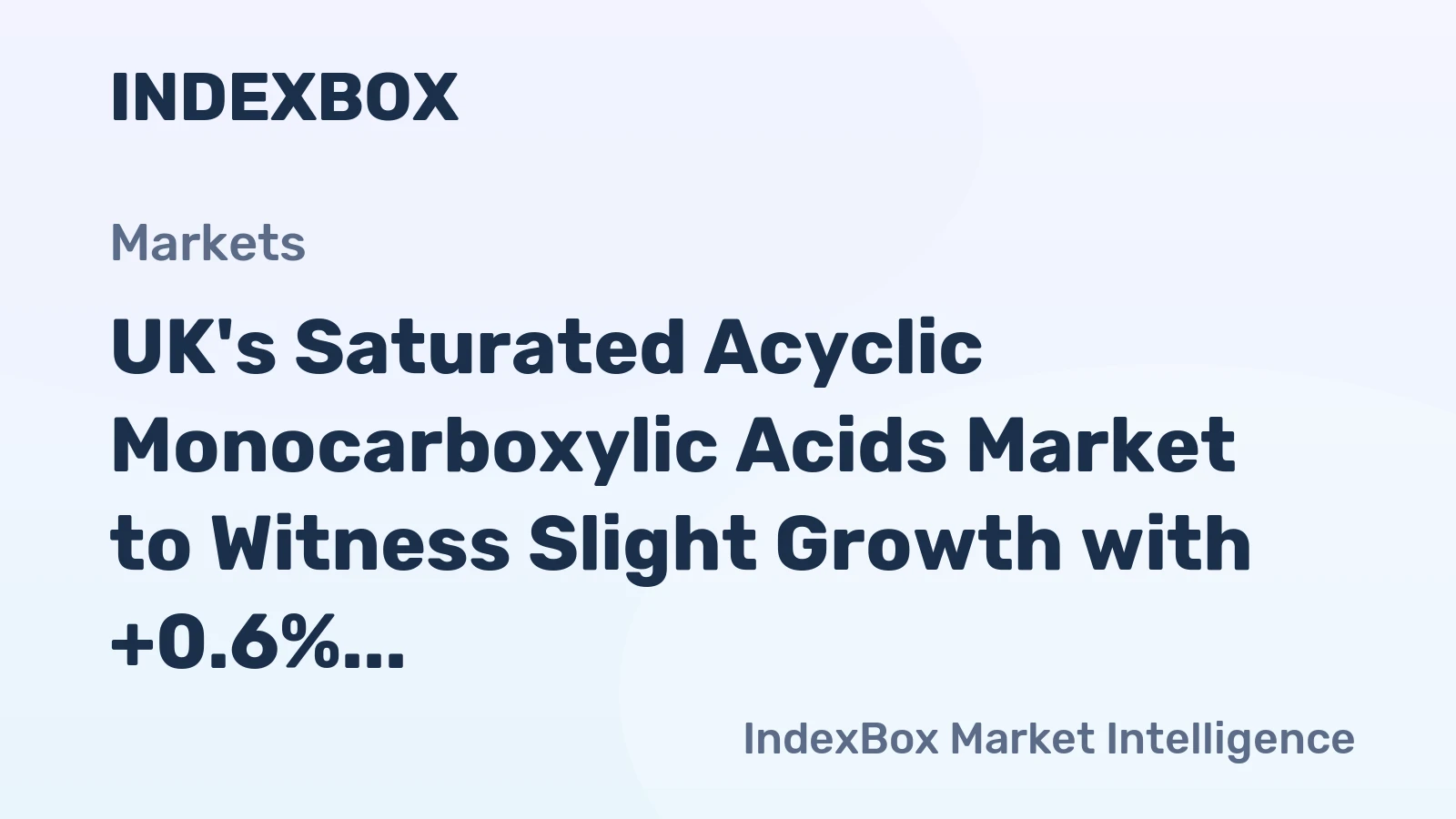 UK's Saturated Acyclic Monocarboxylic Acids Market to Witness Slight Growth with +0.6% CAGR
