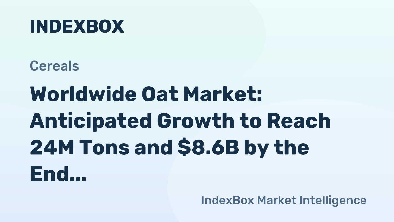 Worldwide Oat Market: Anticipated Growth to Reach 24M Tons and $8.6B by the End of 2035