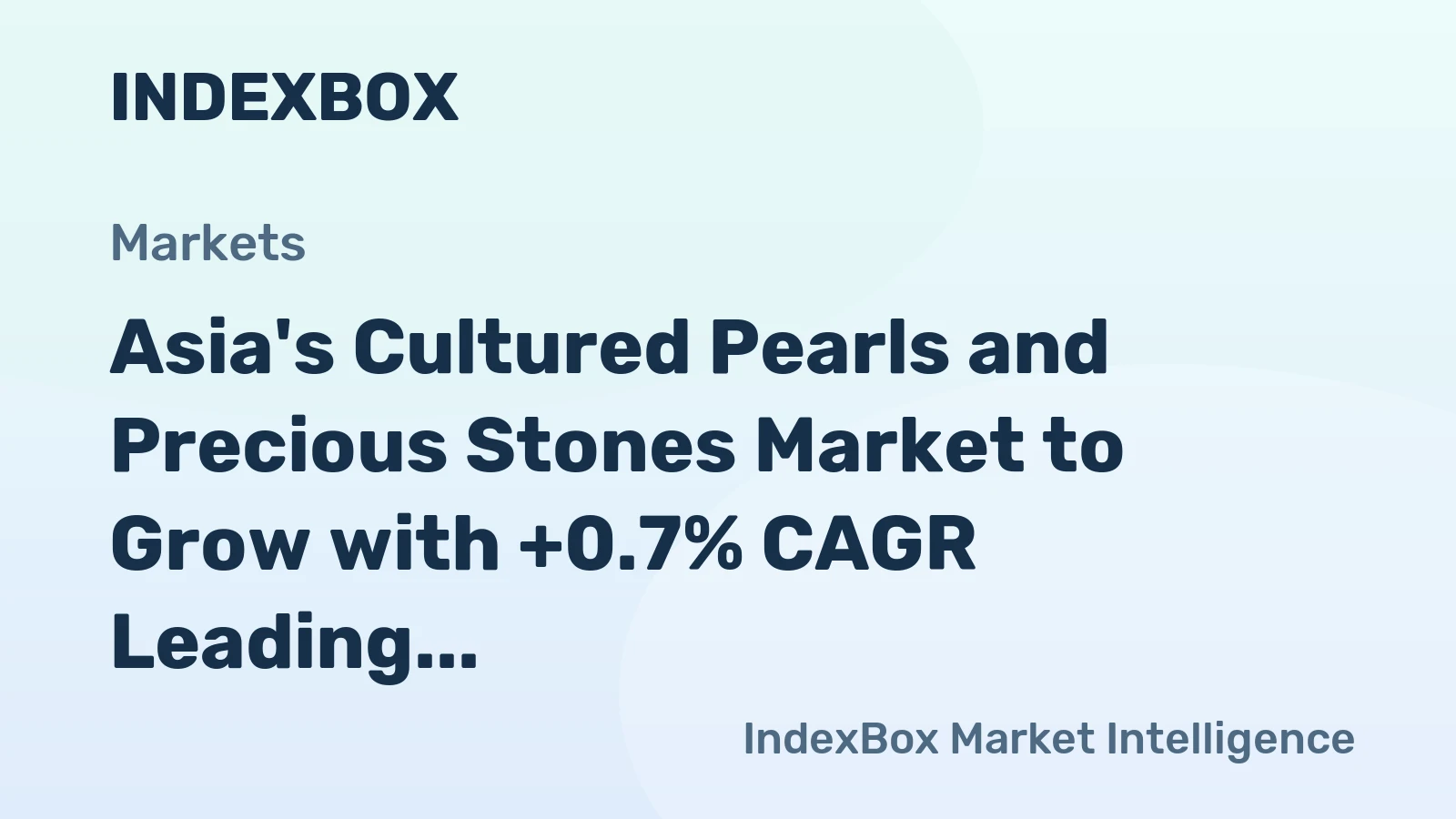Asia's Cultured Pearls and Precious Stones Market to Grow with +0.7% CAGR Leading to 17K Ton Volume by 2035