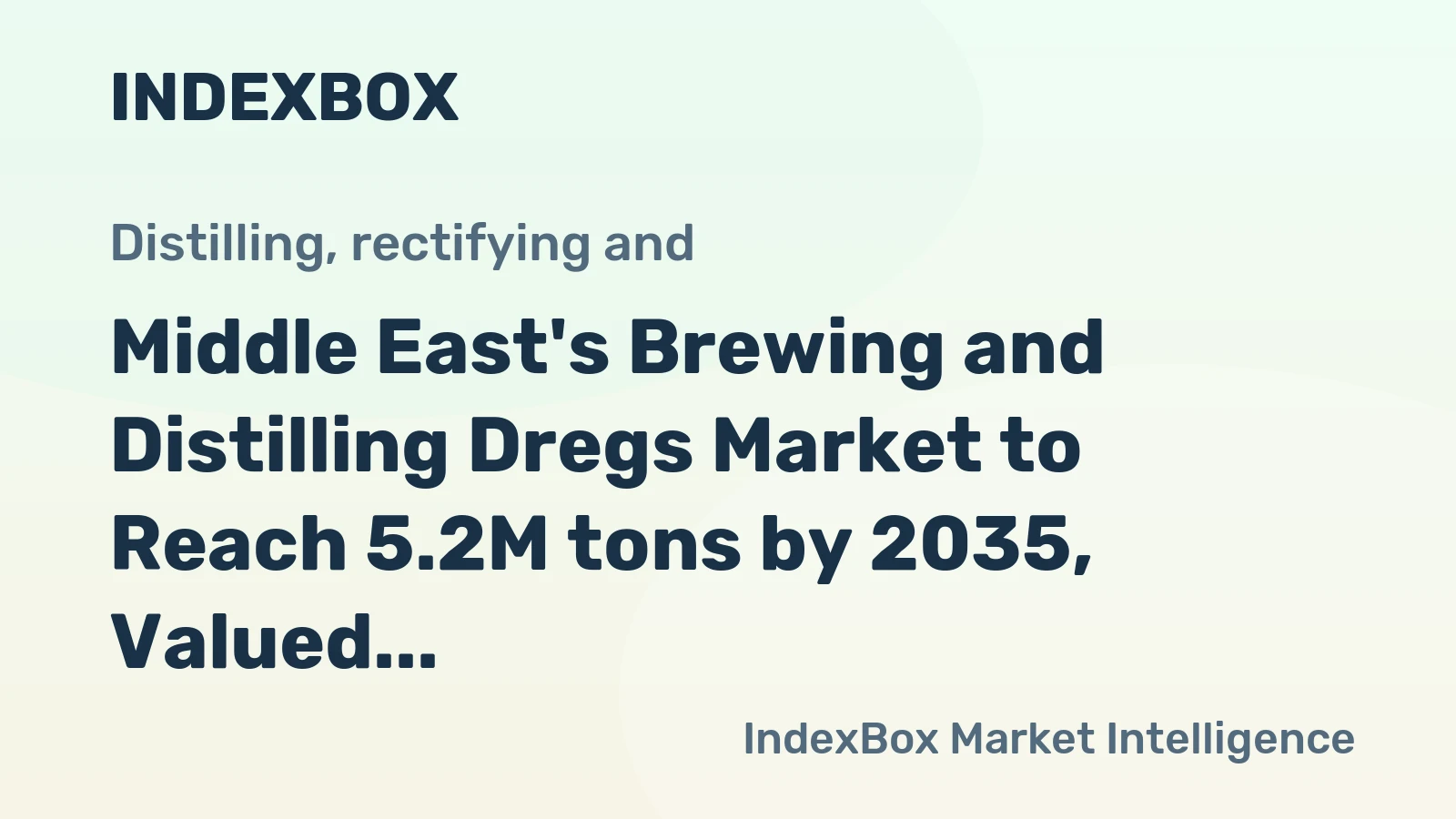 Middle East's Brewing and Distilling Dregs Market to Reach 5.2M tons by 2035, Valued at $1.6B
