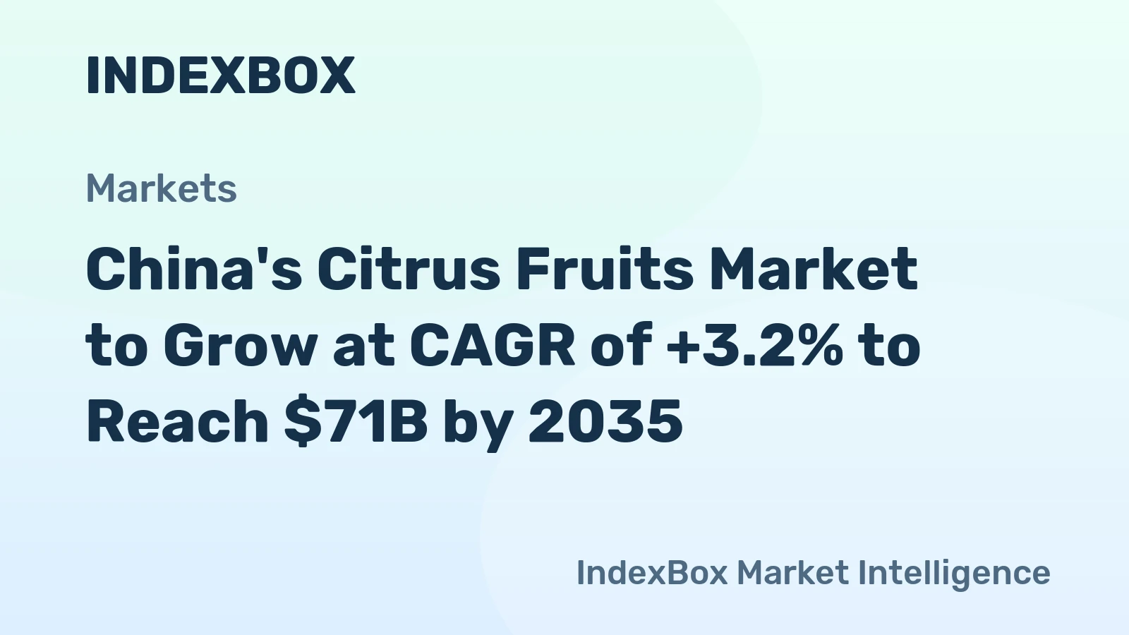 China's Citrus Fruits Market to Grow at CAGR of +3.2% to Reach $71B by 2035