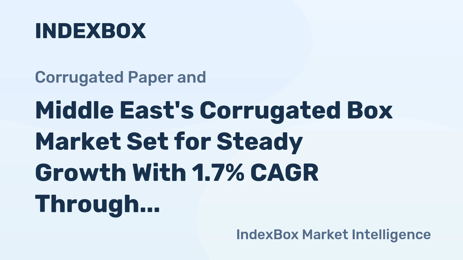 Middle East's Corrugated Box Market Set for Steady Growth With 1.7% CAGR Through 2035