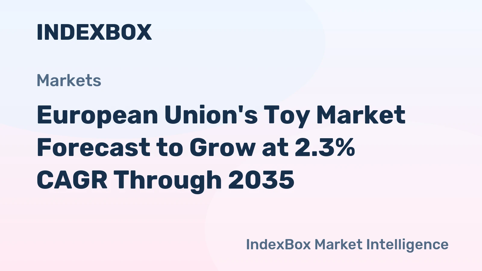 European Union's Toy Market Forecast to Grow at 2.3% CAGR Through 2035
