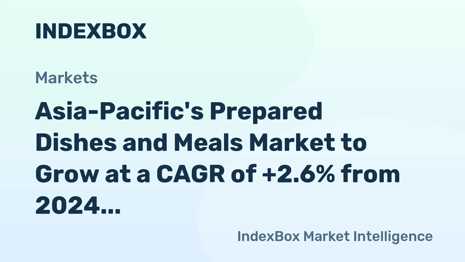 Asia-Pacific's Prepared Dishes and Meals Market to Grow at a CAGR of +2.6% from 2024 to 2035, Reaching $175.3B by the End of 2035