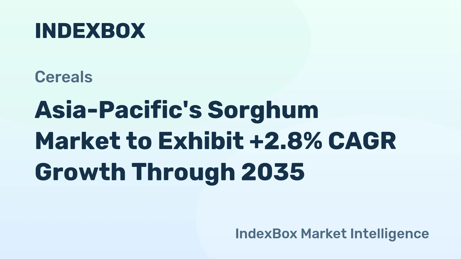 Asia-Pacific's Sorghum Market to Exhibit +2.8% CAGR Growth Through 2035