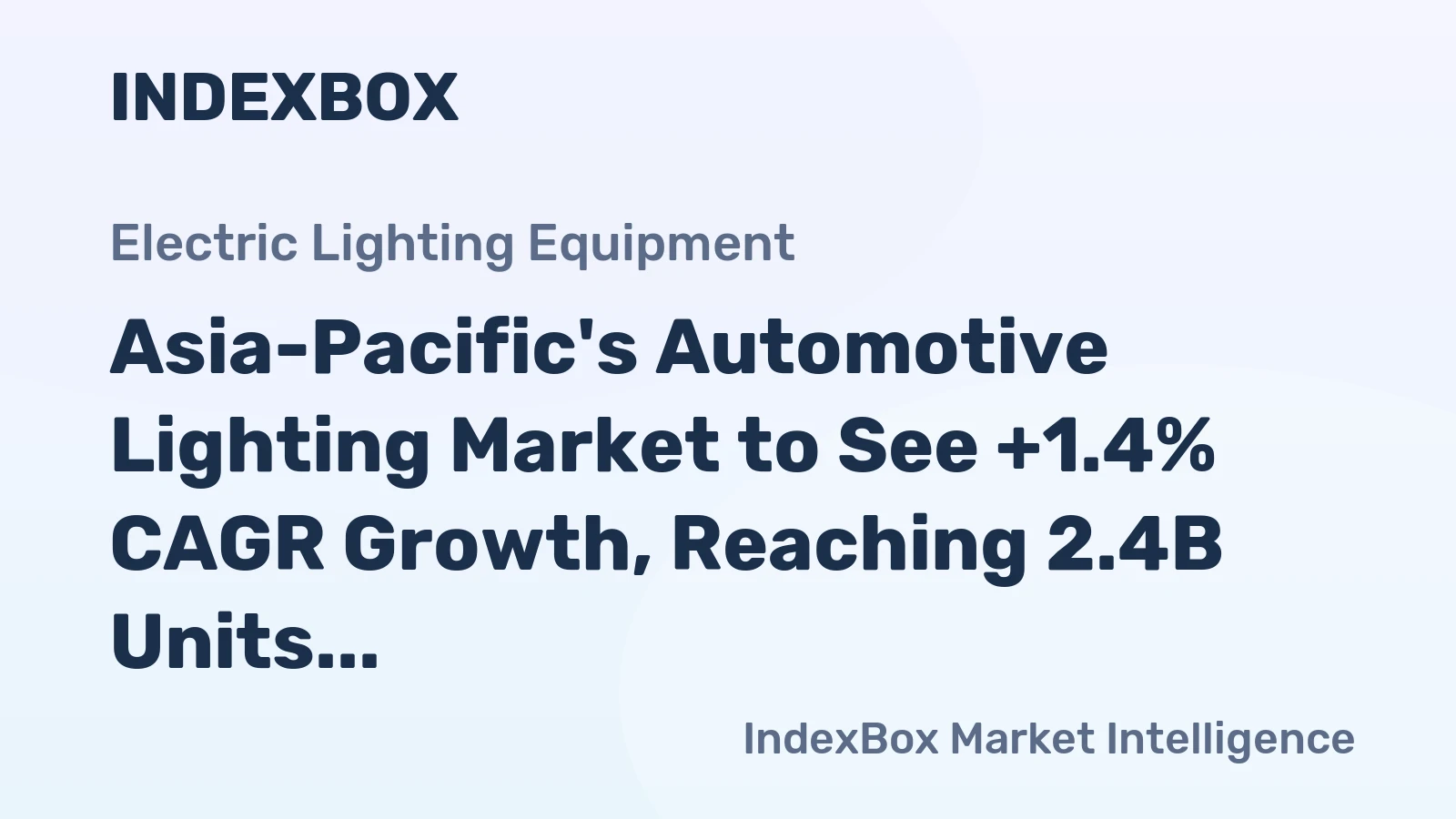 Asia-Pacific's Automotive Lighting Market to See +1.4% CAGR Growth, Reaching 2.4B Units by 2035